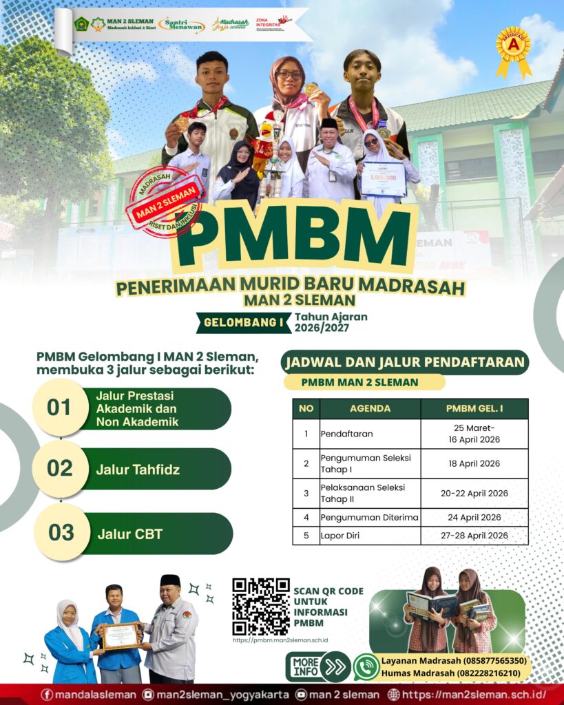 Penerimaan Murid Baru Madrasah 2026/2027 - MAN 2 SLEMAN